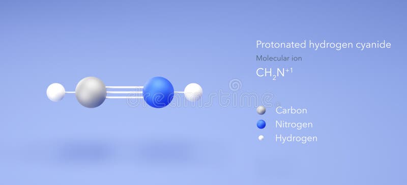 Protonated Hydrogen Cyanide Molecule, Molecular Structures, Molecular ...