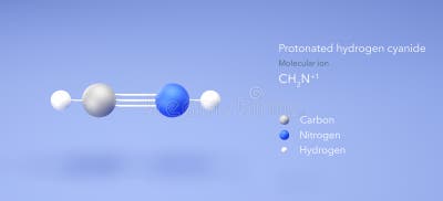 Protonated Hydrogen Cyanide Molecule, Molecular Structures, Molecular ...