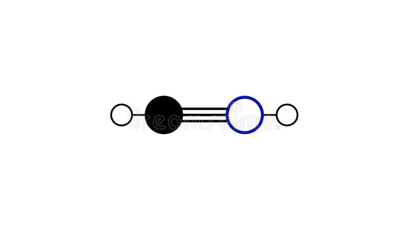 Protonated Hydrogen Cyanide Molecule, Structural Chemical Formula, Ball ...