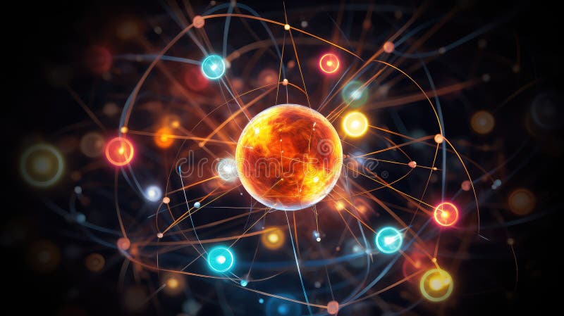 Protons atomic structure stock illustration. Illustration of ...