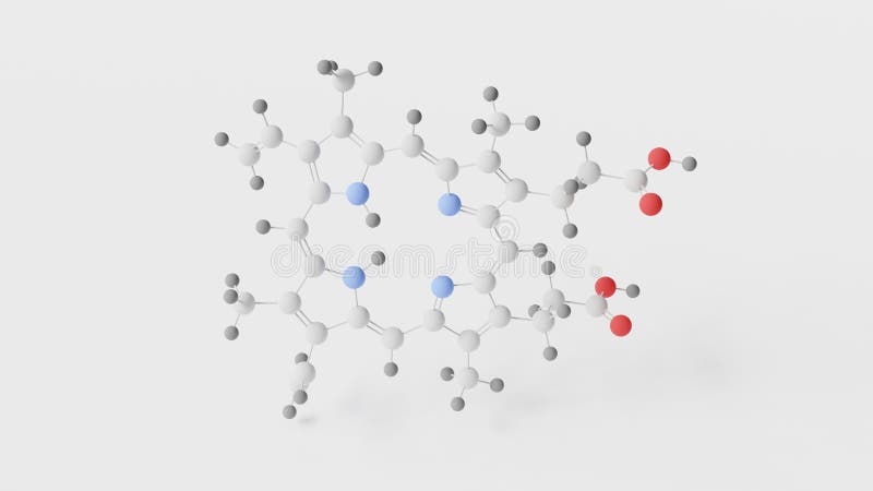 Protoporphyrin Ix Molecule 3d, Molecular Structure, Ball and Stick ...