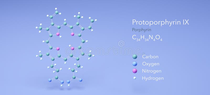 Protoporphyrin Ix Molecule, Molecular Structures, Porphyrin, 3d Model ...