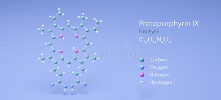 Protoporphyrin Ix Molecule, Molecular Structures, Porphyrin, 3d Model ...