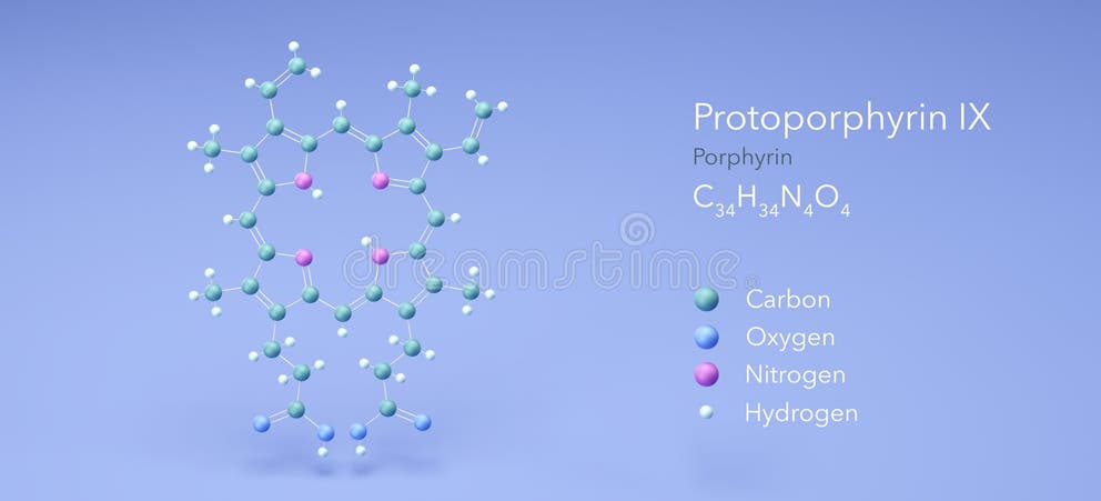 Protoporphyrin Ix Molecule, Molecular Structures, Porphyrin, 3d Model ...