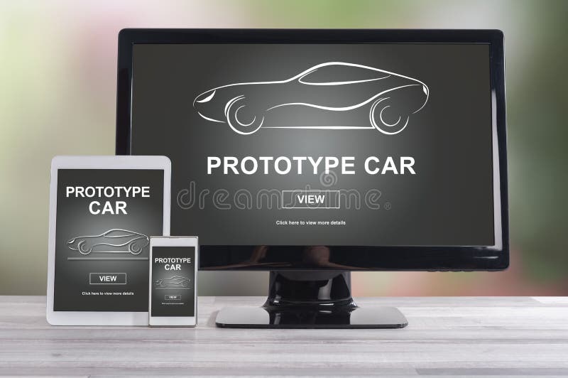 Prototype Car Concept on Different Devices Stock Image - Image of ...