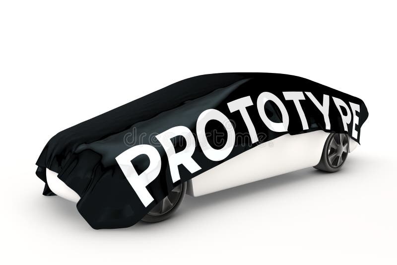 Prototype car is covered. stock illustration. Illustration of blanket ...