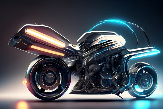 Prototype of Futuristic Motorcycle AI Generated Stock Illustration ...