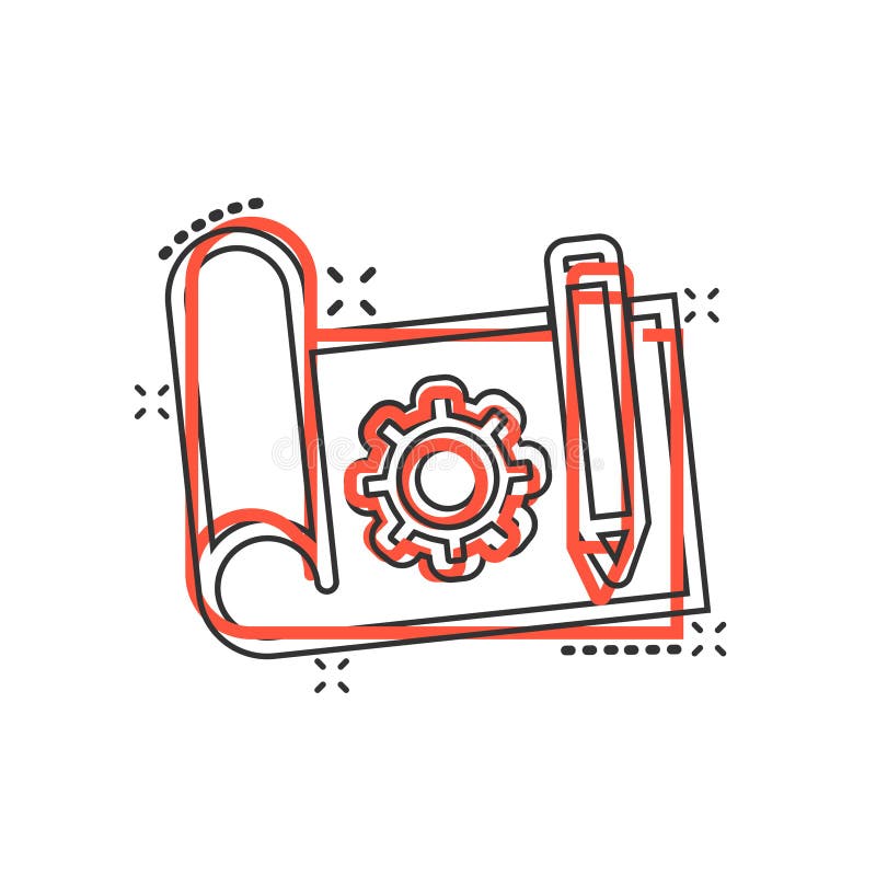Prototype Icon in Comic Style. Startup Cartoon Vector Illustration on ...