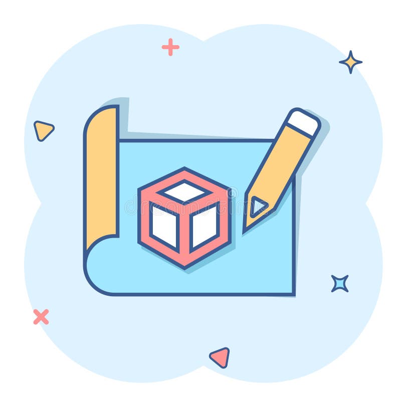 Prototype Icon in Comic Style. Startup Cartoon Vector Illustration on ...