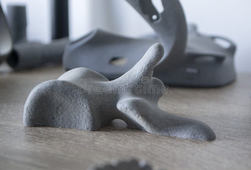 Prototype Model Part of Human Bone Printed on Powder 3D Printer Close ...