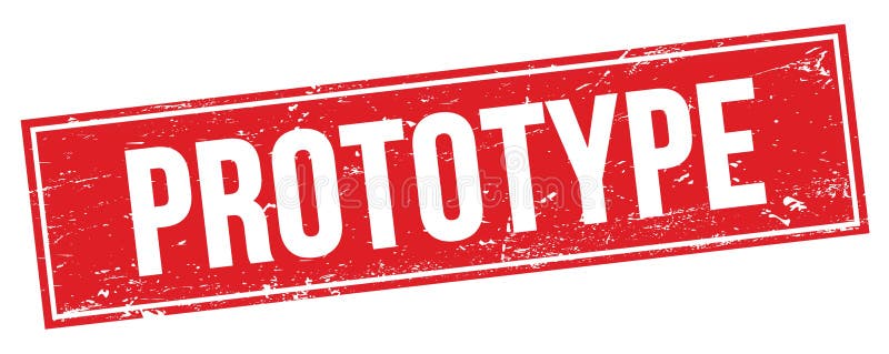 PROTOTYPE Text on Red Grungy Rectangle Stamp Stock Illustration ...
