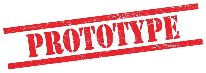 PROTOTYPE Text on Red Grungy Rectangle Stamp Stock Illustration ...