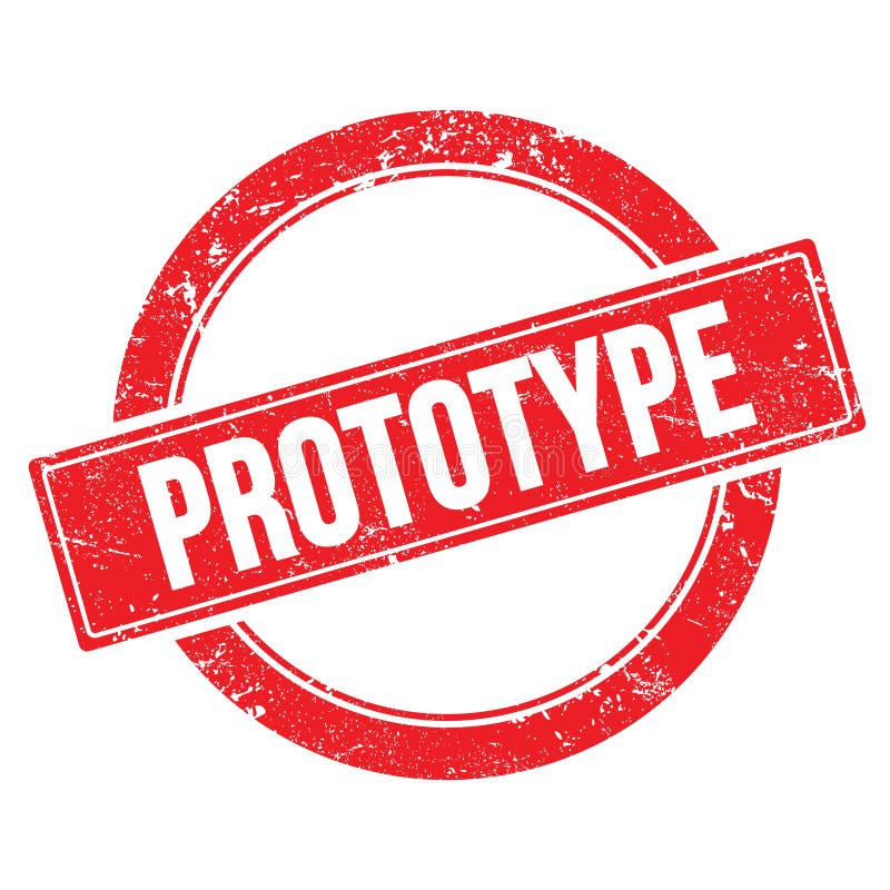 PROTOTYPE Text on Red Grungy Round Stamp Stock Illustration ...