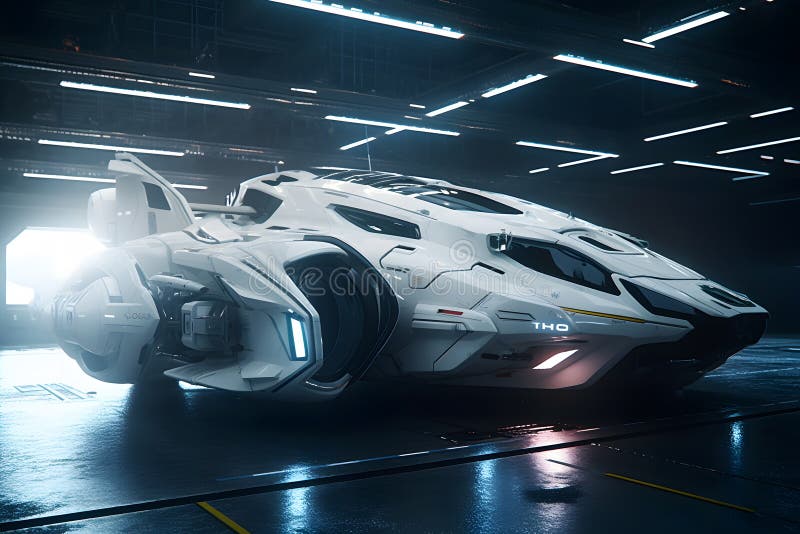 Prototype Vehicle of the Future. Neural Network AI Generated Stock ...