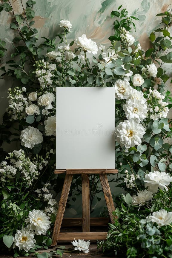 A Prototype of a Wedding Table Number Card Showcasing a Bouquet. Stock ...