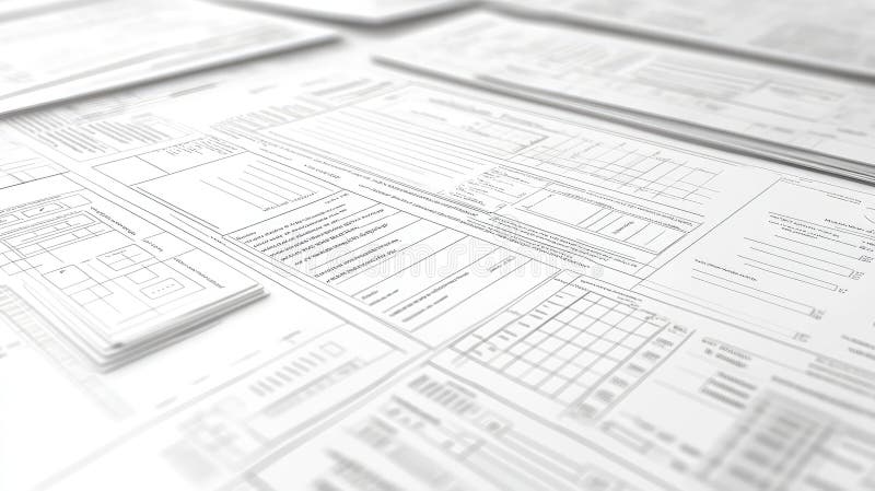 Prototype Wireframe Style Layering of Expense Reports Stock ...
