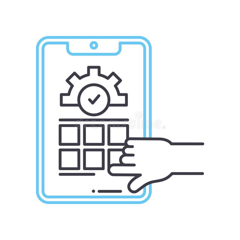 Prototyping App Line Icon, Outline Symbol, Vector Illustration, Concept ...