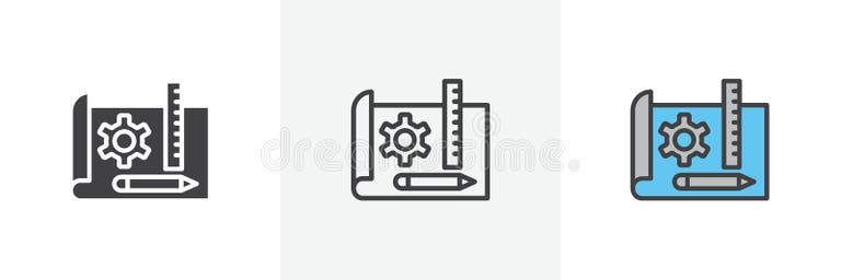 Prototyping Icon Vector Set on White Background Stock Vector ...