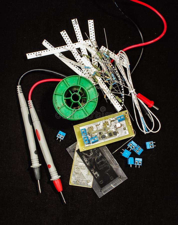 Prototyping Process on Dark Background Stock Image - Image of circuit ...