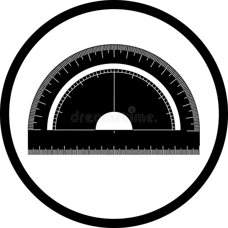 Black White Protractor Stock Illustrations – 1,628 Black White ...