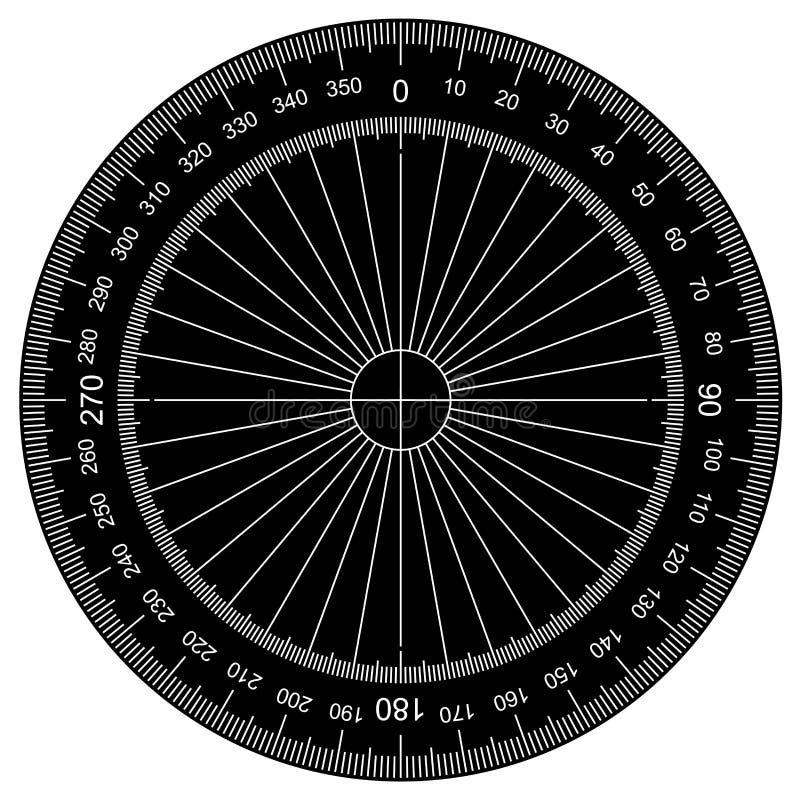 Protractor - Actual Size Graduation Vector Stock Vector - Illustration ...