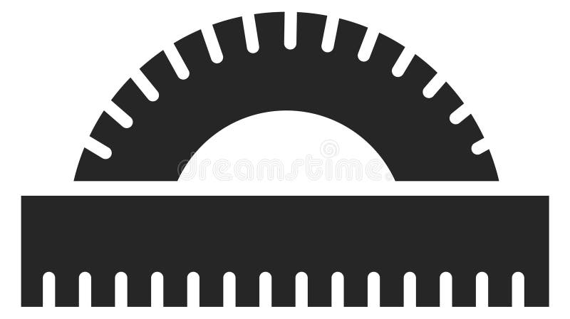 Protractor Black Icon. Geometry Symbol Stock Vector - Illustration of ...