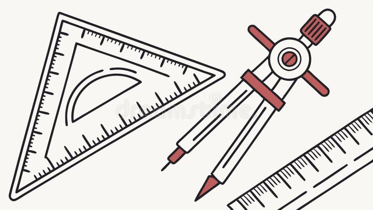 Protractor and Compass, Geometry and Math Tools Vector Design ...