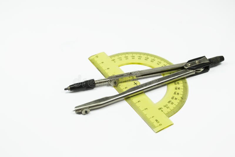 Protractor and Compass stock photo. Image of device, degrees - 35326622