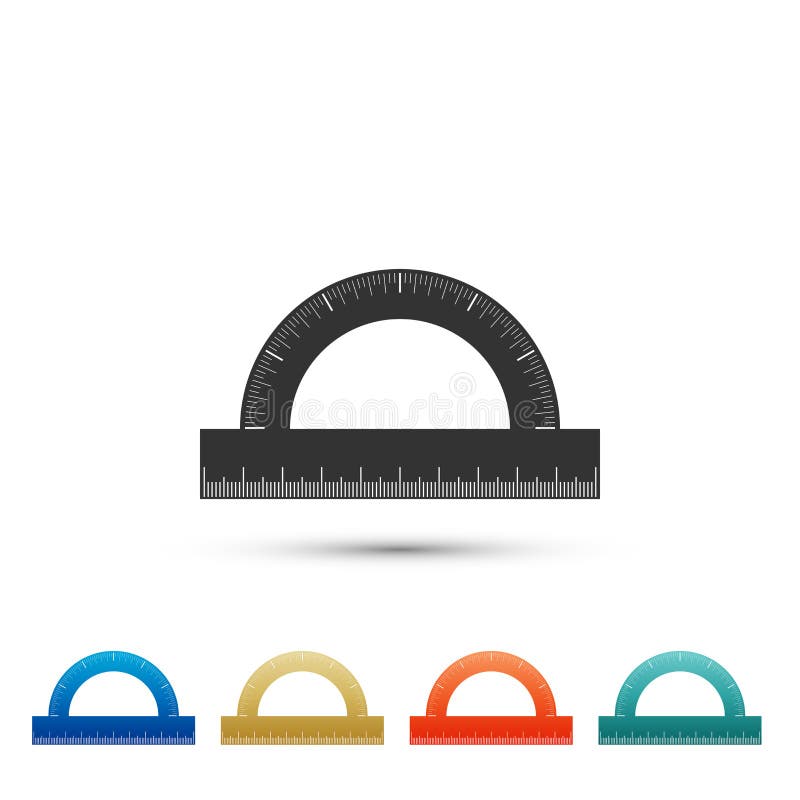 Protractor Grid for Measuring Degrees Icon Isolated on White Background ...