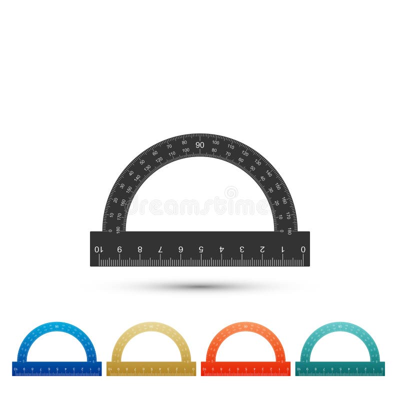 Protractor Grid for Measuring Degrees Icon Isolated on White Background ...