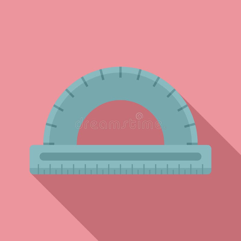Protractor Icon, Flat Style Stock Vector - Illustration of office ...