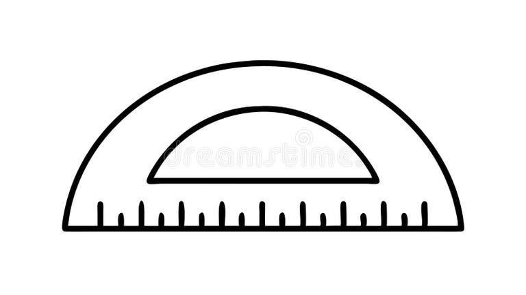 Protractor Icon, Geometry Measurement Tool, Vector Design Generative AI ...