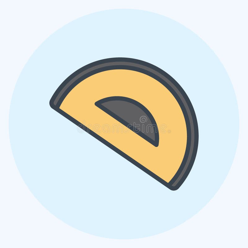 Protractor Icon in Trendy Color Mate Style Isolated on Soft Blue ...