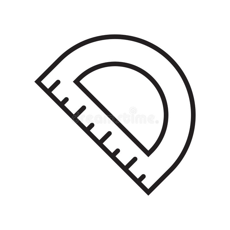 Protractor Icon Vector Sign And Symbol Isolated On White Background ...