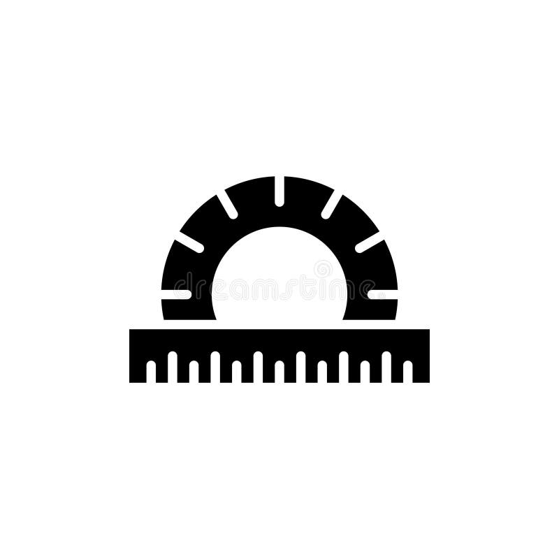 Protractor Icon Isolated on White Background Stock Illustration ...