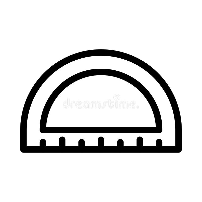 Protractor Vector Thin Line Icon Stock Illustration - Illustration of ...