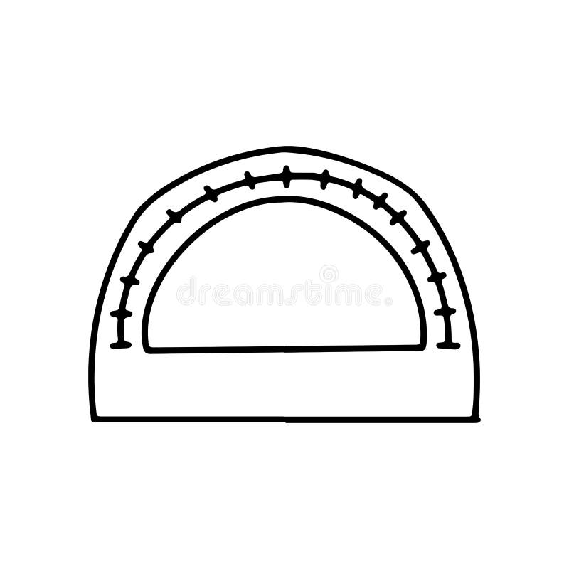 Protractor Outline Vector Icon. Thin Line Black Protractor Icon, Flat ...