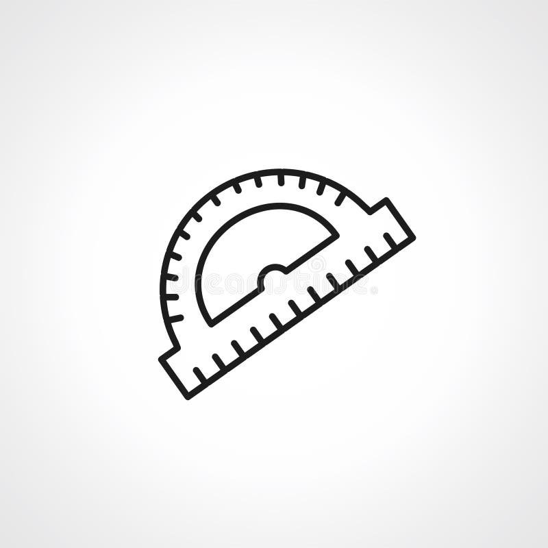 Protractor Line Icon. Half Circle Protractor Icon Stock Vector ...