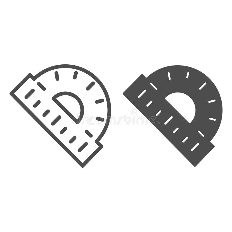 Protractor Thin Line Icon. Ruler for Measuring Degree Symbol, Outline ...