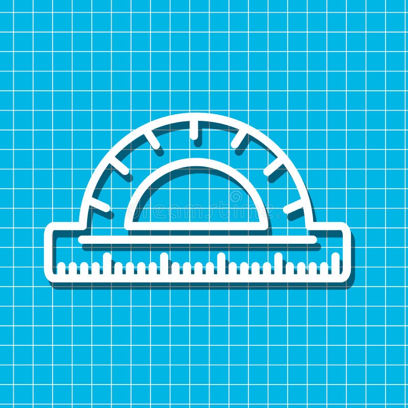Protractor And Triangle. Linear Vector Icon Stock Vector - Illustration ...