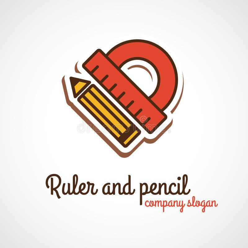 Protractor and penci llogo stock vector. Illustration of instrument ...