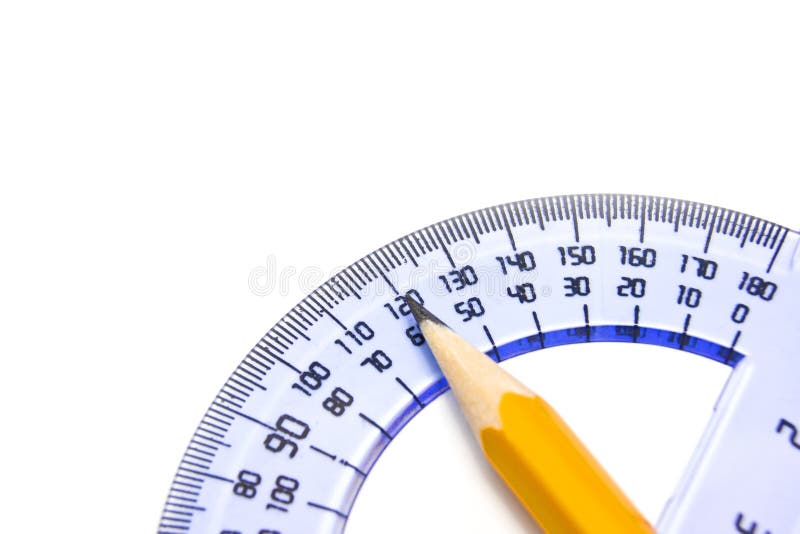 Protractor and pencil stock photo. Image of geometry - 19335622