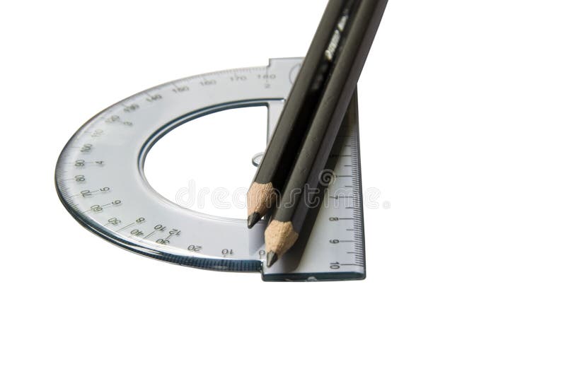 Compass, Protractor and Pencil Stock Photo - Image of education ...