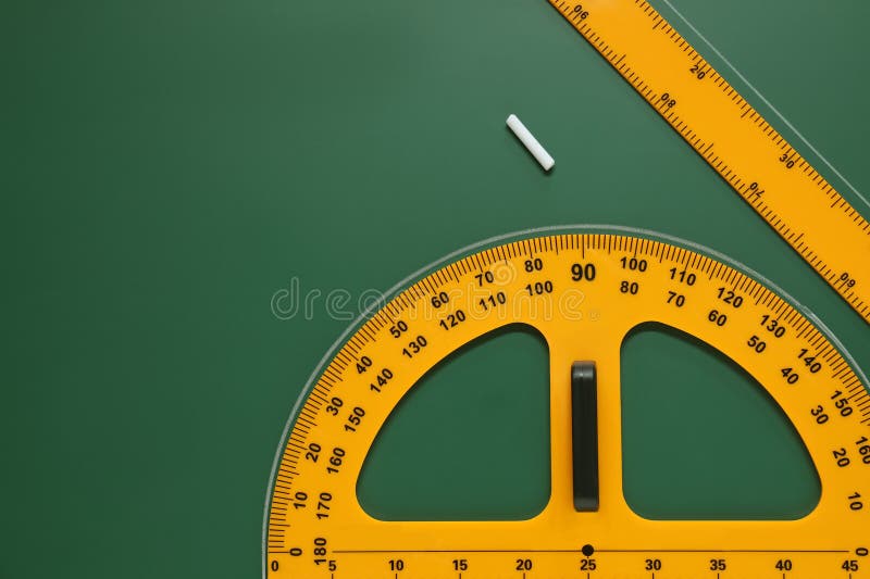 Protractor and Ruler with Measuring Length and Degrees Markings on ...