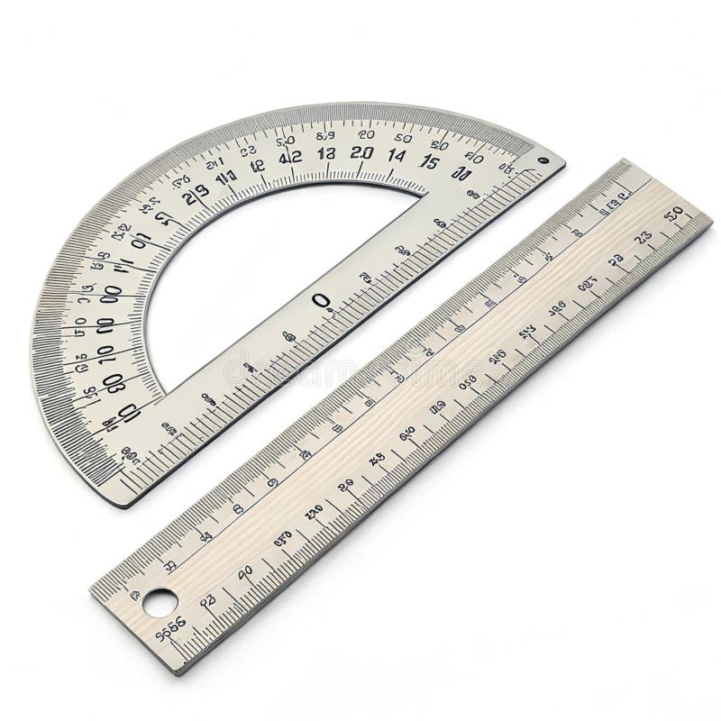 Protractor Ruler 3D Illustration Isolated on White Background Stock ...