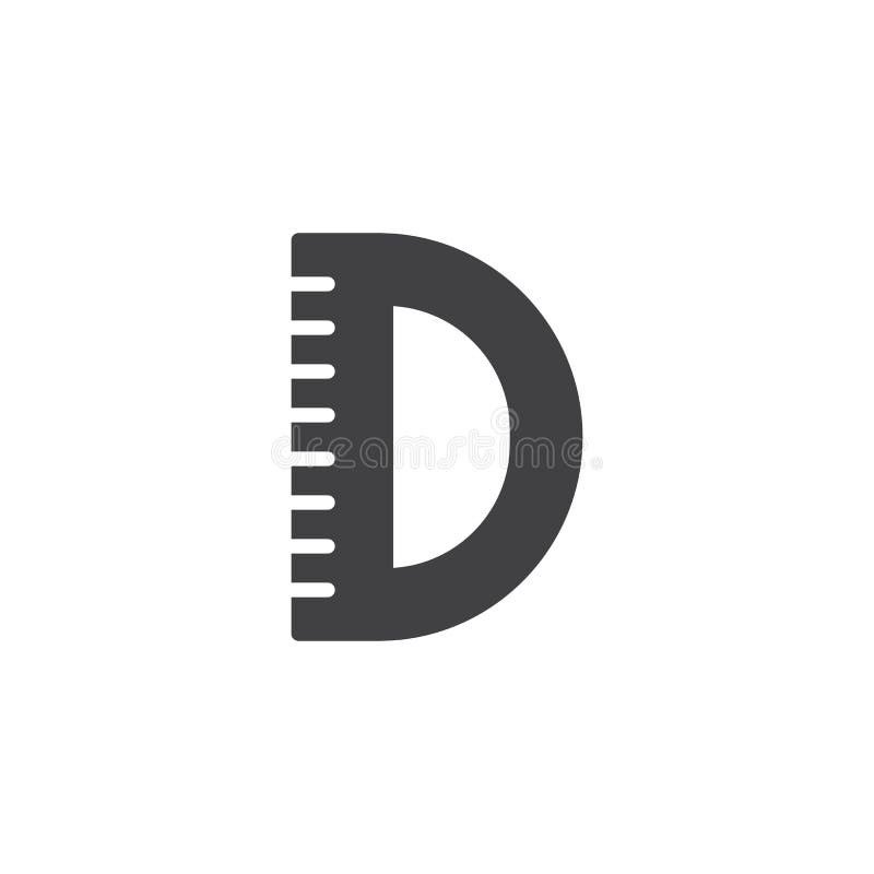 Protractor Ruler Icon Vector Stock Vector - Illustration of math, logo ...