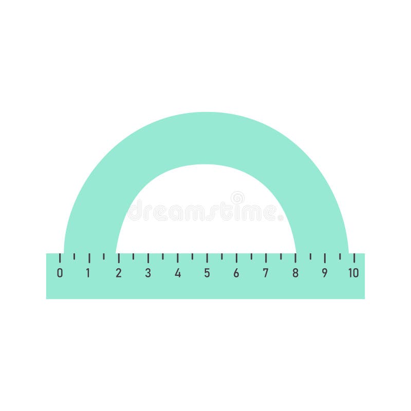 Protractor Ruler Isolated on the White Background. Vector Template of ...