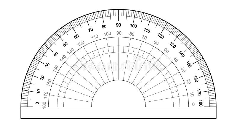 Protractor Ruler Isolated on the White Background. Measuring Tool Grid ...