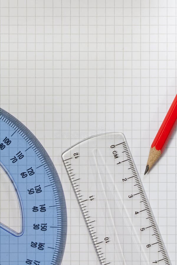 Protractor,Ruler,Pencil stock photo. Image of space, note - 20726396