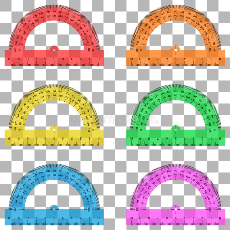 Protractor Ruler of Plastic Transparent Stock Illustration ...